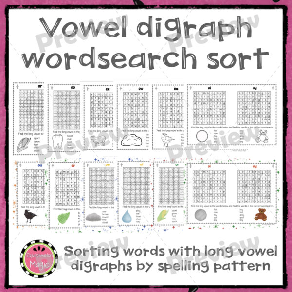 Vowel digraph wordsearch sorts - long vowel literacy worksheets | Made ...