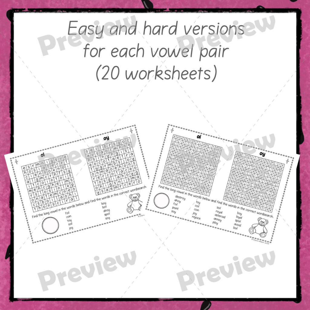 Vowel digraph wordsearch sorts - long vowel literacy worksheets | Made ...