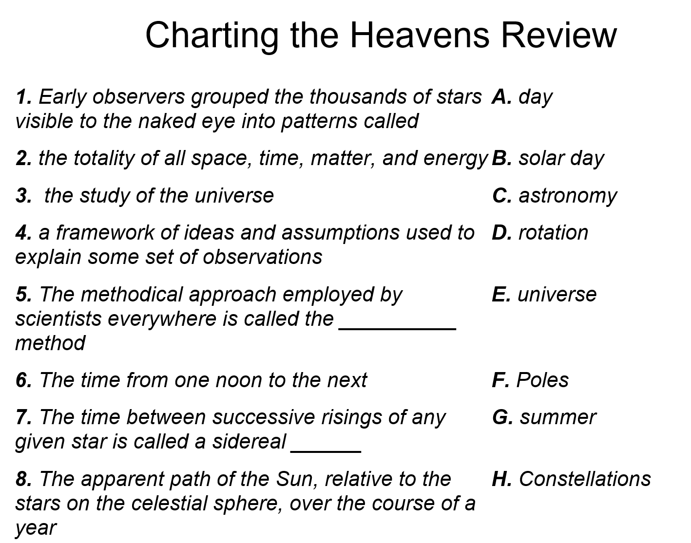 Copernican Revolution Unit Worksheets | Made By Teachers