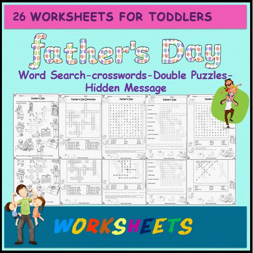 Father,s day puzzels , Word Search-crosswords-Double Puzzle for kids ...