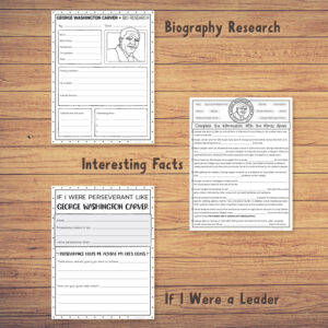 George Washington Carver Activity Worksheets, Pennant and Medal | Made ...