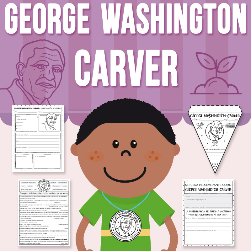 George Washington Carver Actividad, Worksheets, Pennant and Medal in ...