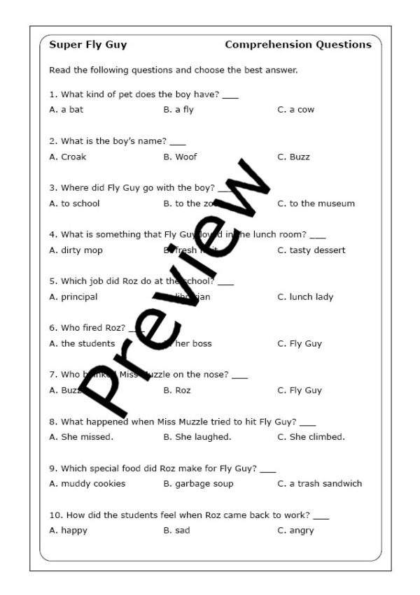 "Super Fly Guy" (Book #2) worksheets | Made By Teachers