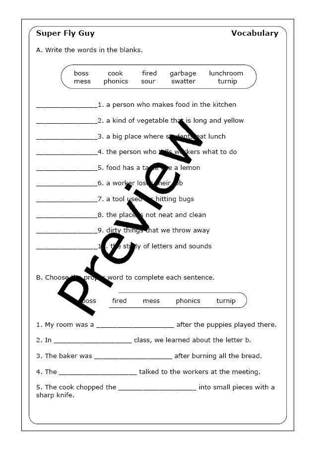 "Super Fly Guy" (Book #2) worksheets - Made By Teachers