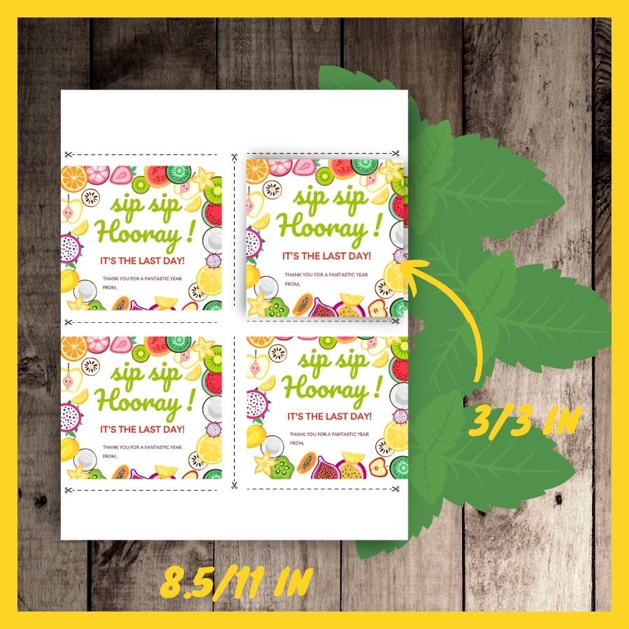 Teacher Appreciation Gift/End of School Gift Tag/Sip Sip Hooray Tag ...