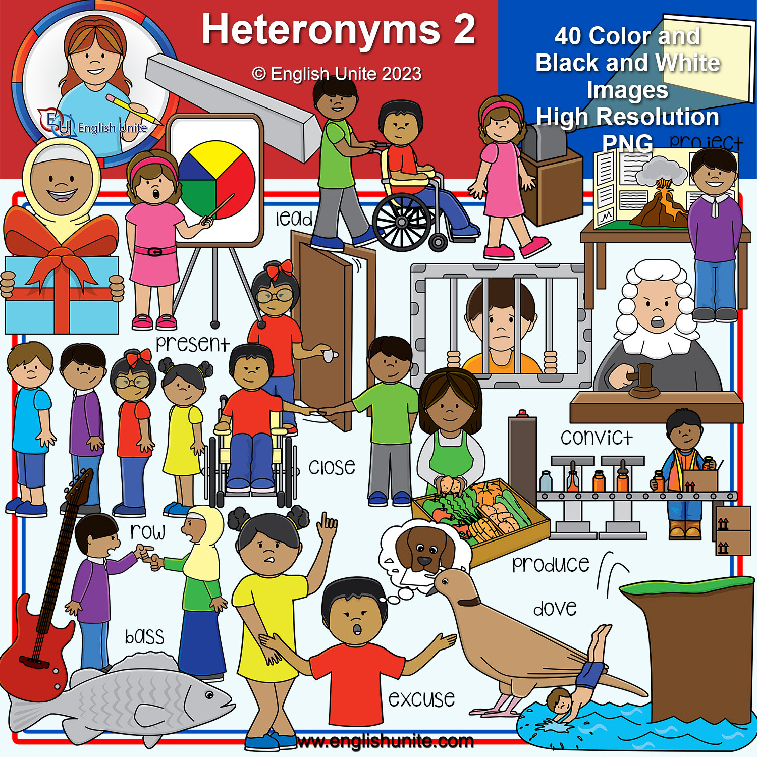 Clip Art - Heteronyms 2 | Made By Teachers