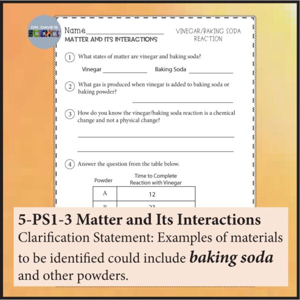 Baking Soda or Baking Powder NGSS 5-PS1-3 Matter and its Interactions ...