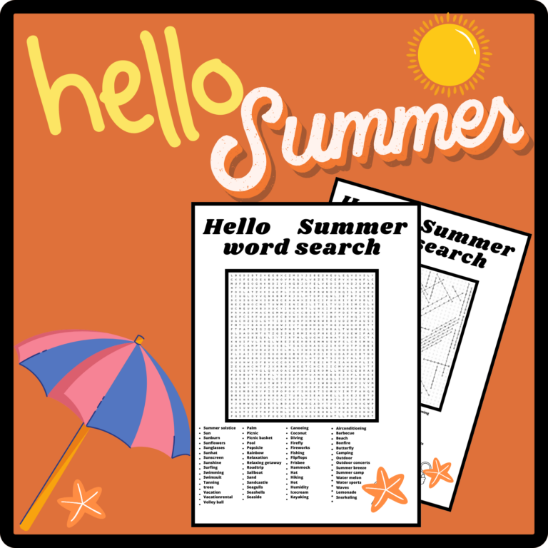 HELLO SUMMER Word Search Puzzle Middle School Fun Activity Vocabulary HELLO SUMMER Word Search Puzzle Middle School Fun Activity Vocabulary