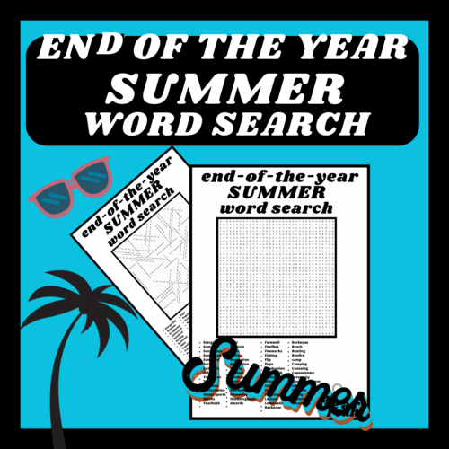 BEGINNING OF SUMMER WORD SEARCH PUZZLE Middle School Fun Activity ...