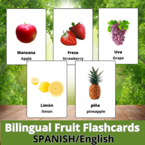 bilingual Fruit Flashcards in SPANISH/English | Made By Teachers