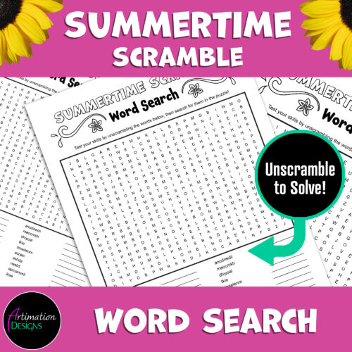 Summer Scramble Word Search | Summertime Word Game Activity | Brain ...