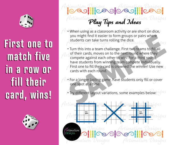 Summer Bingo | Roll and Cover Dice Game | End of Year Activity | Bingo ...