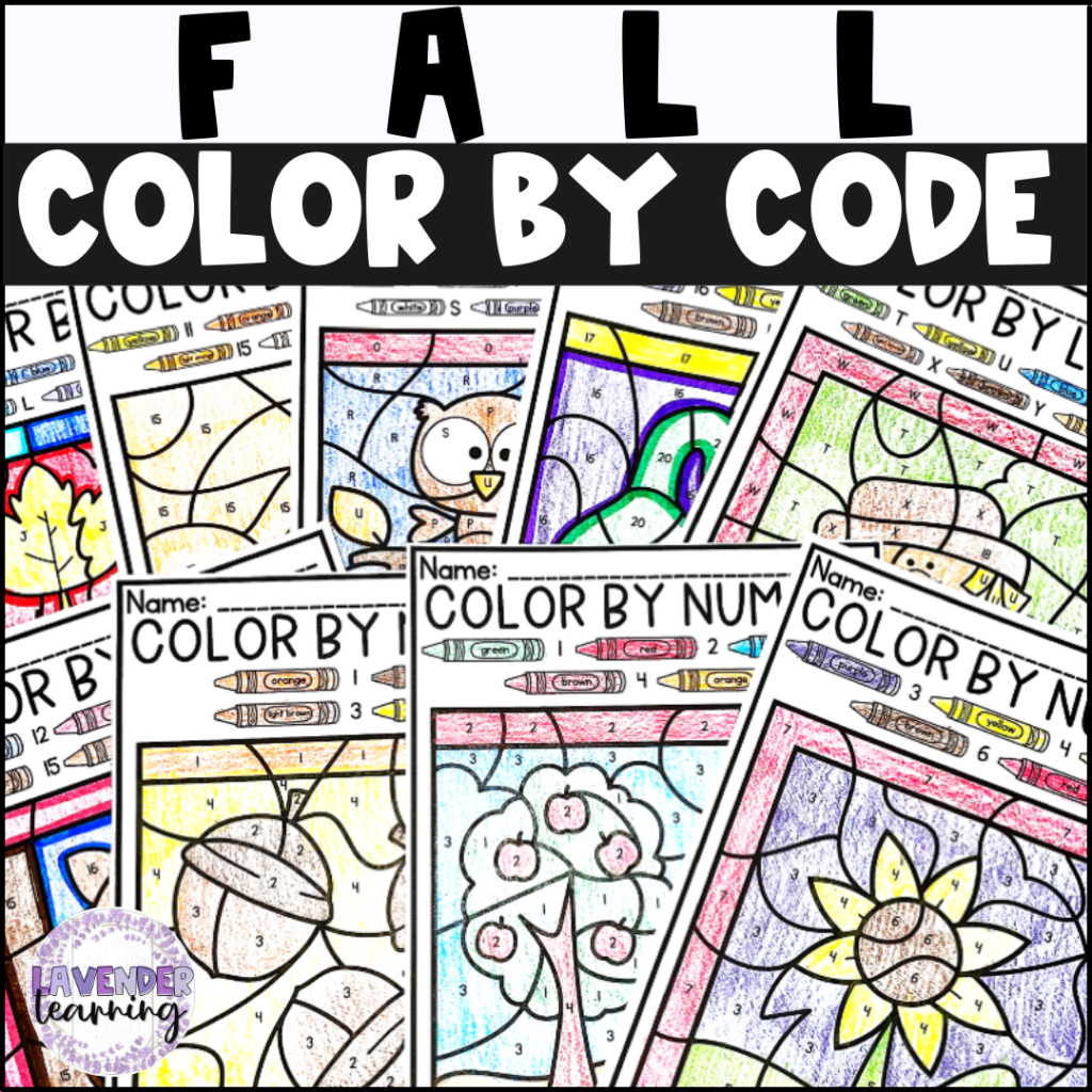 Fall Color by Code - Fall Color by Number - Fall Color by Letter | Made ...