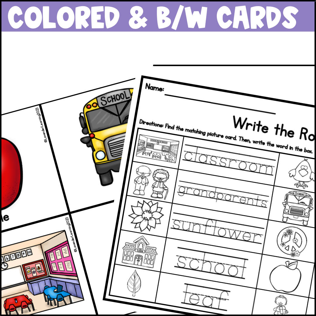 September Write the Room Activity - Back to School Write the Room ...