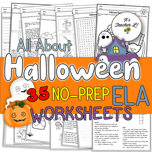Halloween No-Prep ELA Worksheets | Made By Teachers