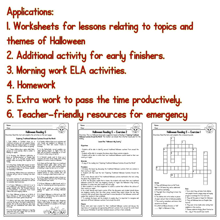 Halloween No-Prep ELA Worksheets | Made By Teachers