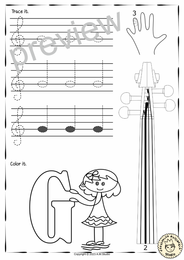 Music Tracing Notes Worksheets for Violin Students | Made By Teachers