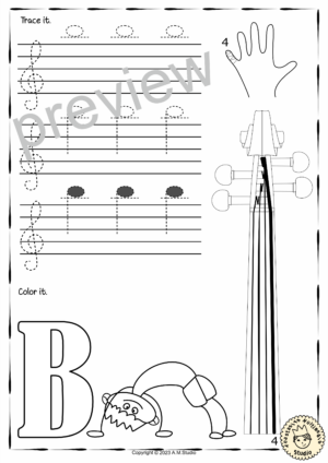 Music Tracing Notes Worksheets for Violin Students | Made By Teachers