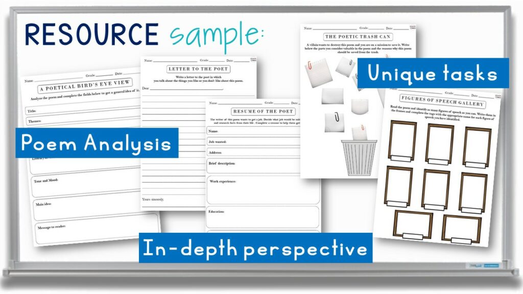 Poetry Analysis For Any Poem - Middle School Activities - Print and ...