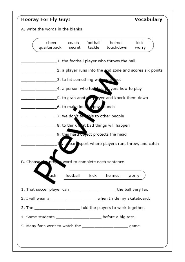 "Hooray For Fly Guy!" (Book #6) worksheets | Made By Teachers
