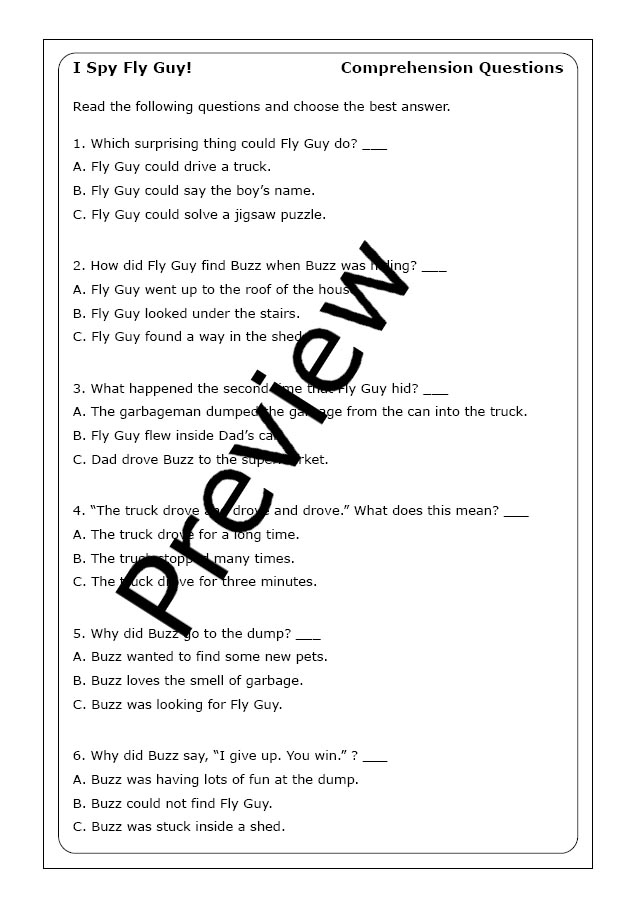 "I Spy Fly Guy!" (Book #7) worksheets | Made By Teachers