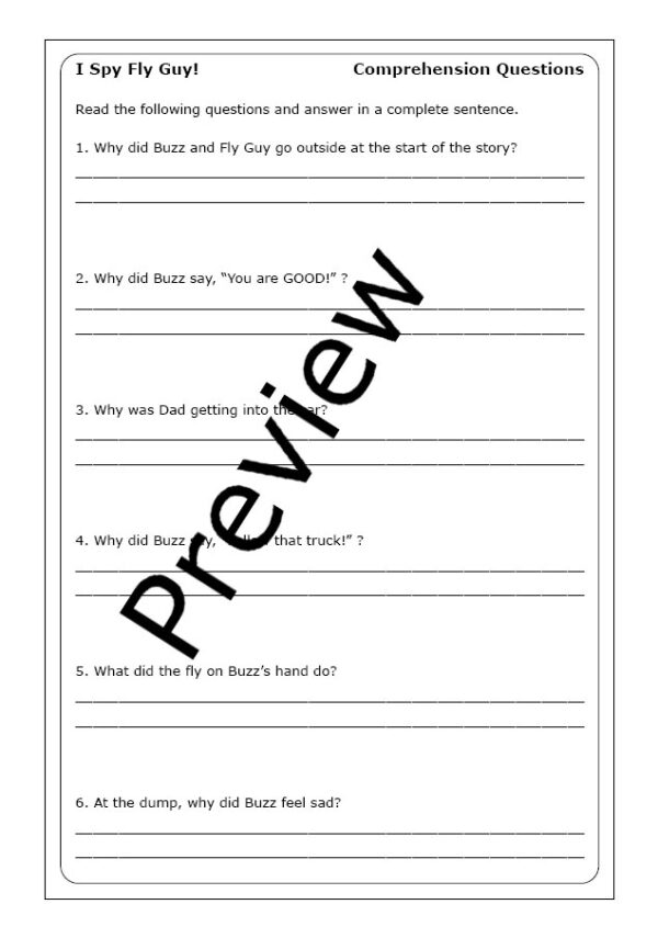 "I Spy Fly Guy!" (Book #7) worksheets | Made By Teachers