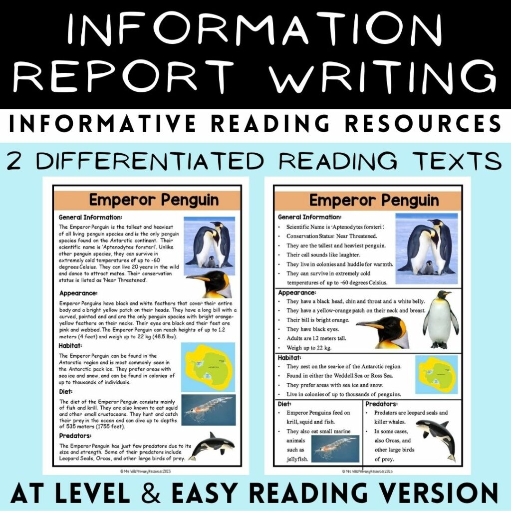 4 Ocean Animal Information Texts, Report Writing & Reading Analysis ...