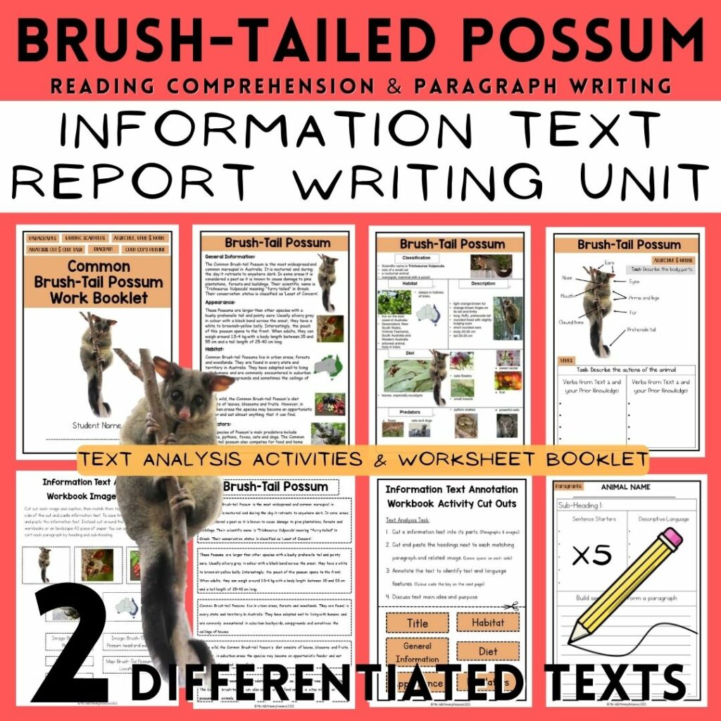 4 Australian Animal Information Texts, Report Writing & Reading ...