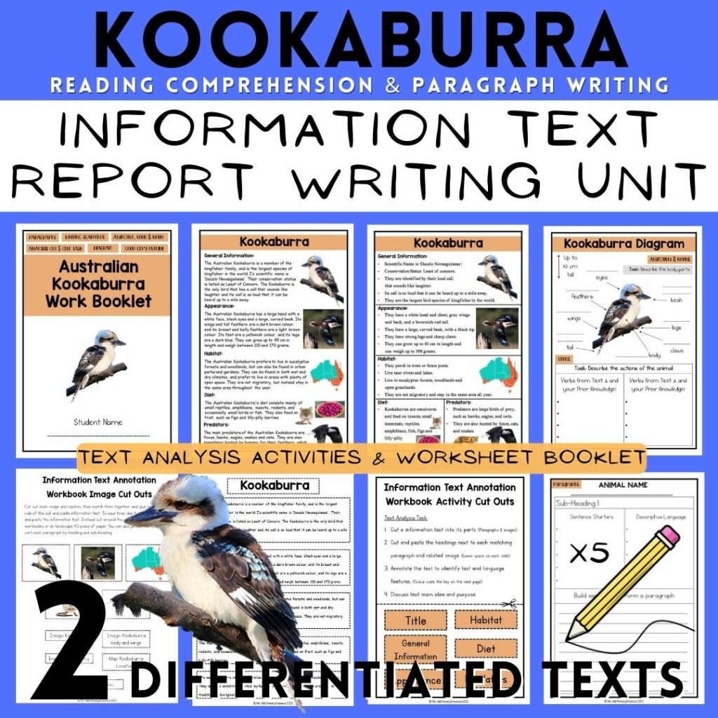 4 Australian Animal Information Texts, Report Writing & Reading Analysis Tasks Bundle | Made By ...