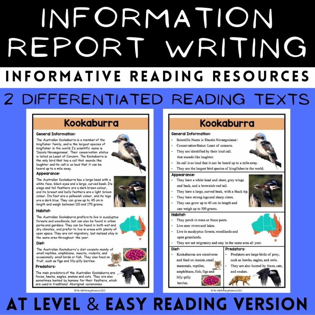 4 Australian Animal Information Texts, Report Writing & Reading Analysis Tasks Bundle | Made By ...