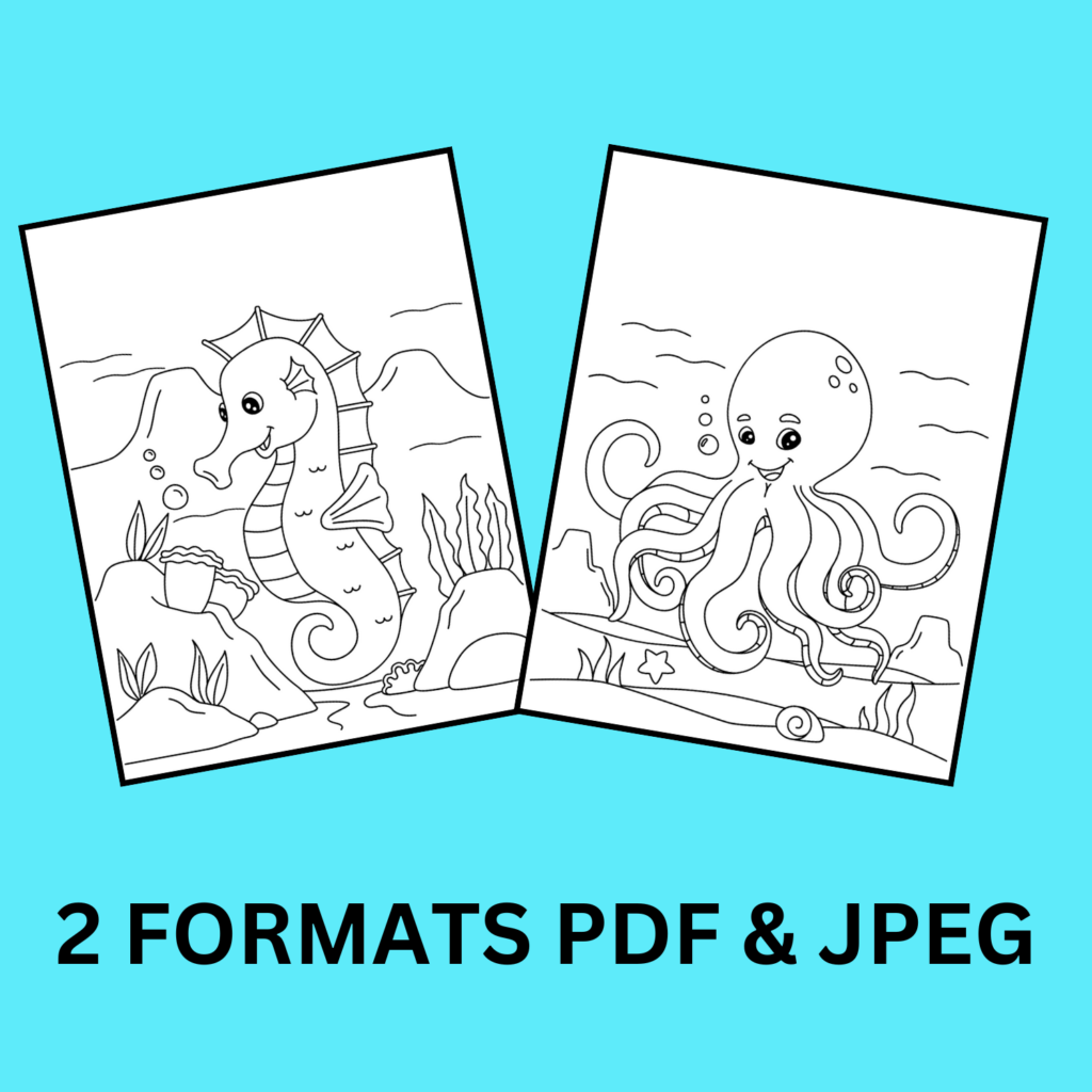 10 Ocean and Sea Coloring Pages | Sea animals Coloring Sheets | beach ...