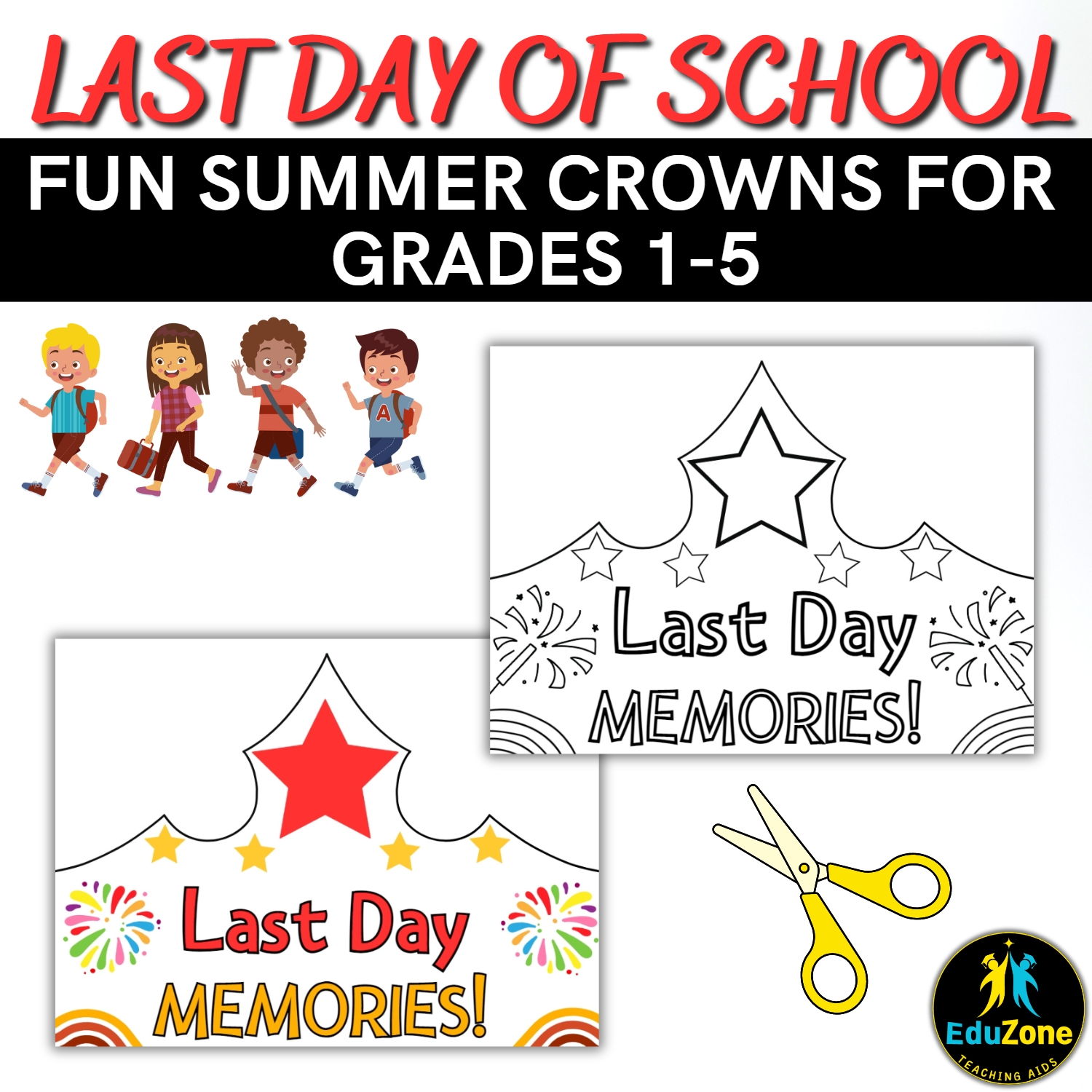 Say Goodbye to School with Fun Summer Crowns for Grades 1-5 on the Last ...