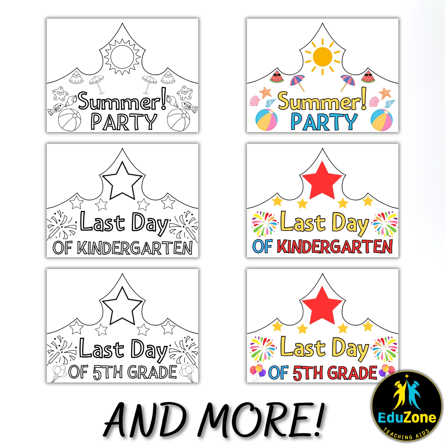 Say Goodbye to School with Fun Summer Crowns for Grades 1-5 on the Last ...