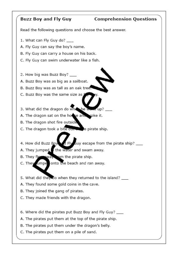 "Buzz Boy and Fly Guy" (Book #9) worksheets | Made By Teachers