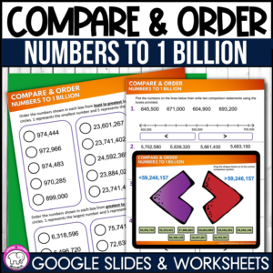 Compare and Order Numbers to 100,000 and 1 Billion BUNDLE | Made By ...