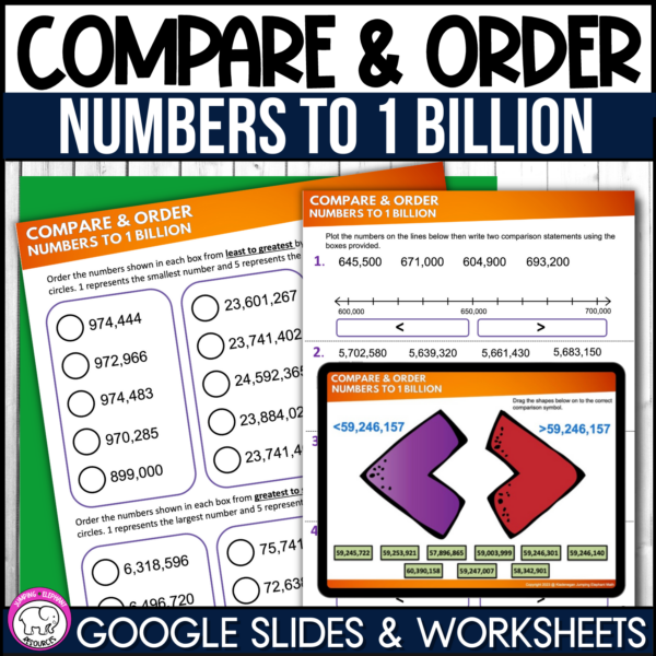 Compare and Order Numbers to 100,000 and 1 Billion BUNDLE | Made By ...