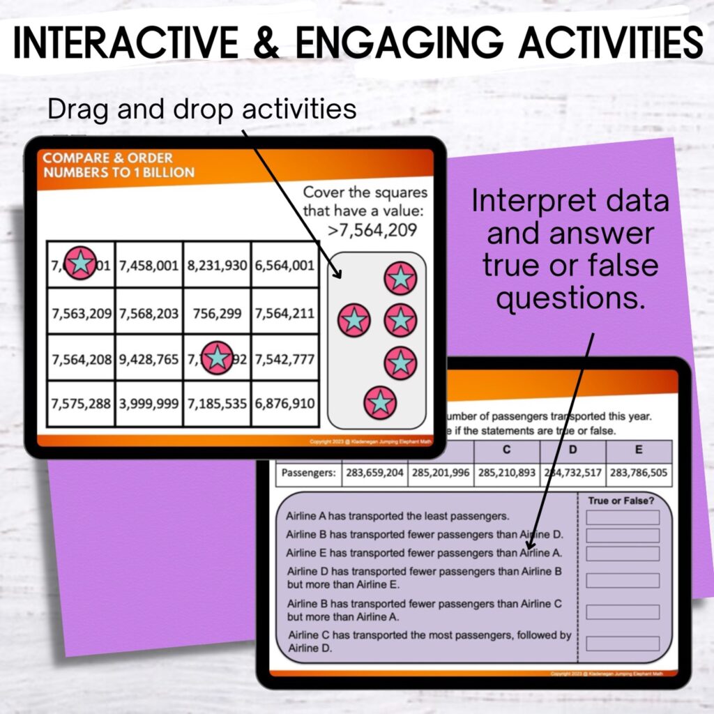Compare and Order Numbers to 1 Billion Google Slides and Worksheets ...