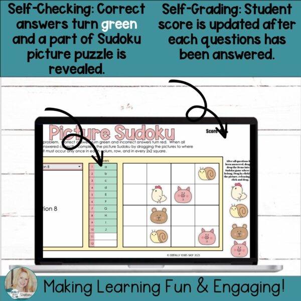 Editable Self-Checking Task Card Template Digital Activity Picture ...
