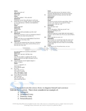 Twelfth Night Acts 4 and 5 Quiz and Close Reading Worksheets Bundle ...