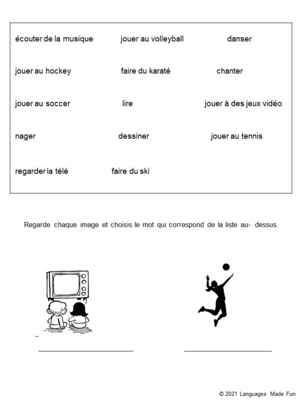 Les Passetemps - French Hobbies & Activities | Made By Teachers