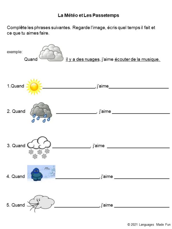 Les Passetemps - French Hobbies & Activities | Made By Teachers