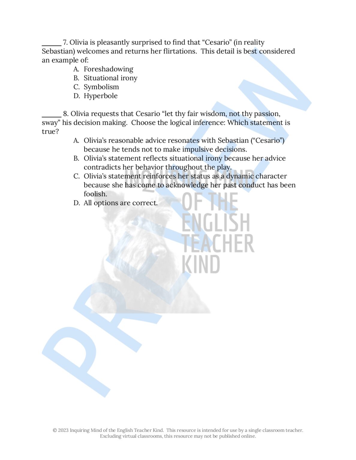 Twelfth Night Close Reading Analysis Worksheets Bundle with Answer Keys ...