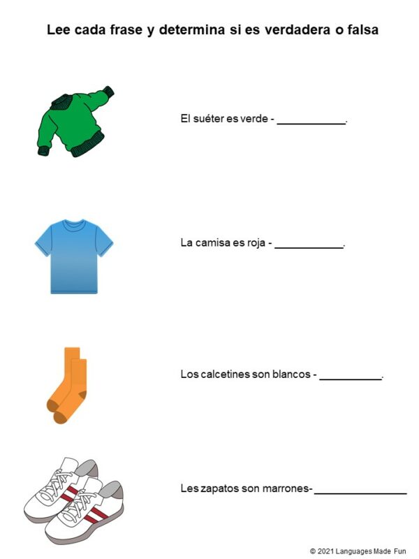 La Ropa - Spanish Clothing | Made By Teachers