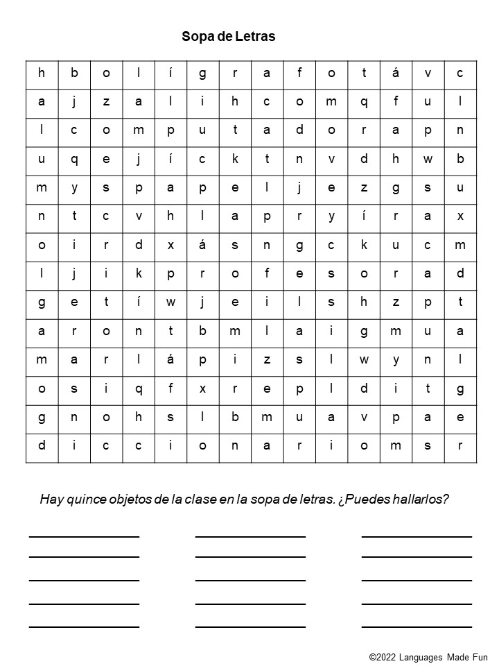 La Escuela / Los objetos de la clase - Spanish Classroom Objects | Made ...