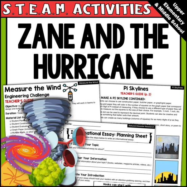Zane and the Hurricane Novel Study STEAM Activities | Made By Teachers