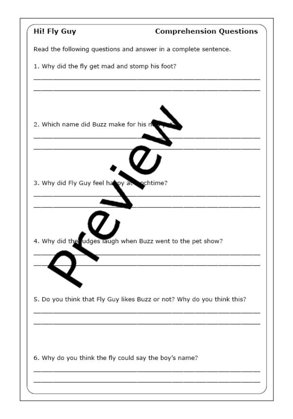 Fly Guy (Book #1 to Book #10): A Bundle of Worksheets - Made By Teachers