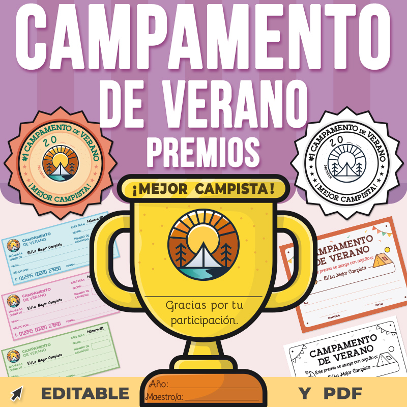 Summer Camp | Editable Awards BUNDLE | Made By Teachers