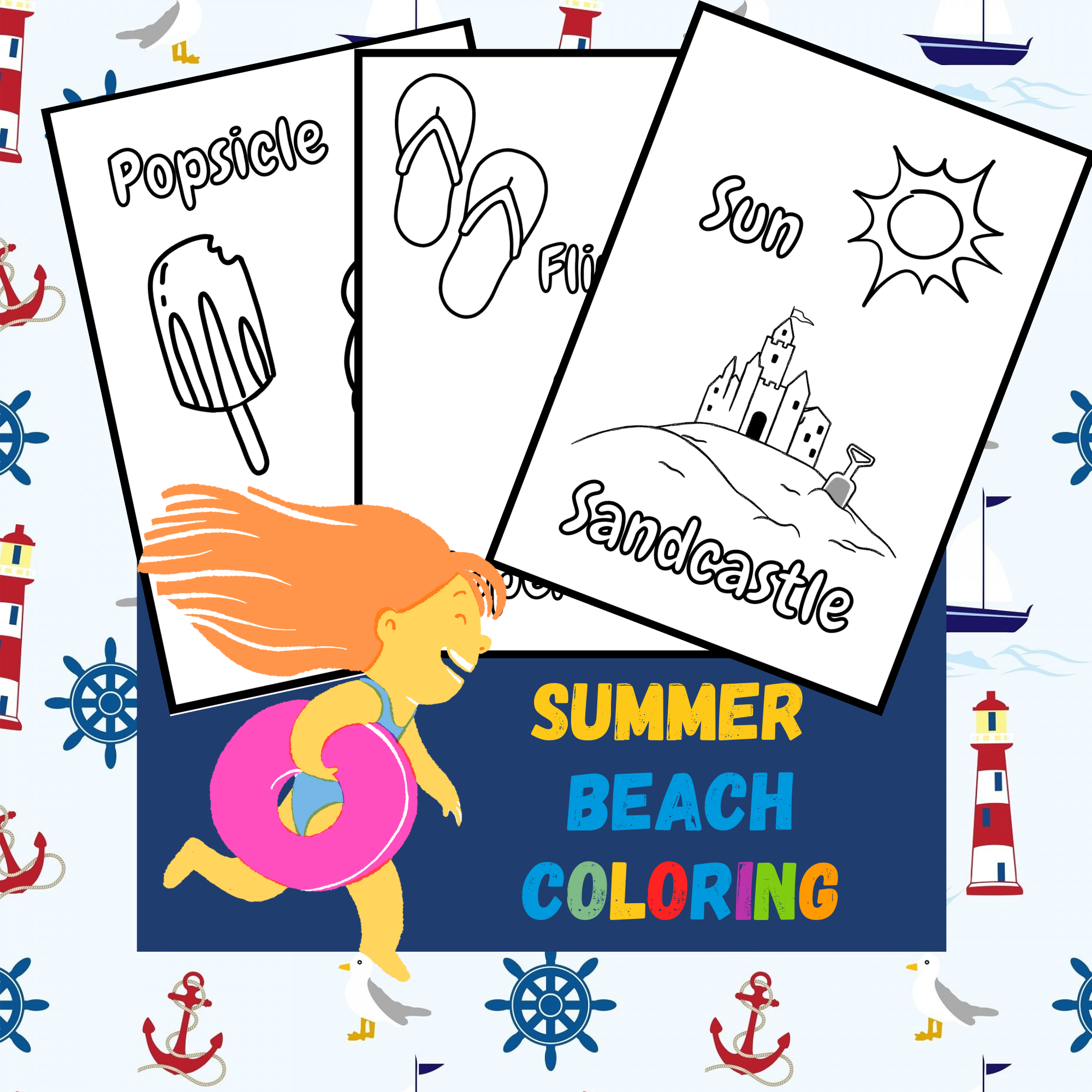 Summer Coloring Pages | Activity Sheets| Beach Vocabulary | June - July ...