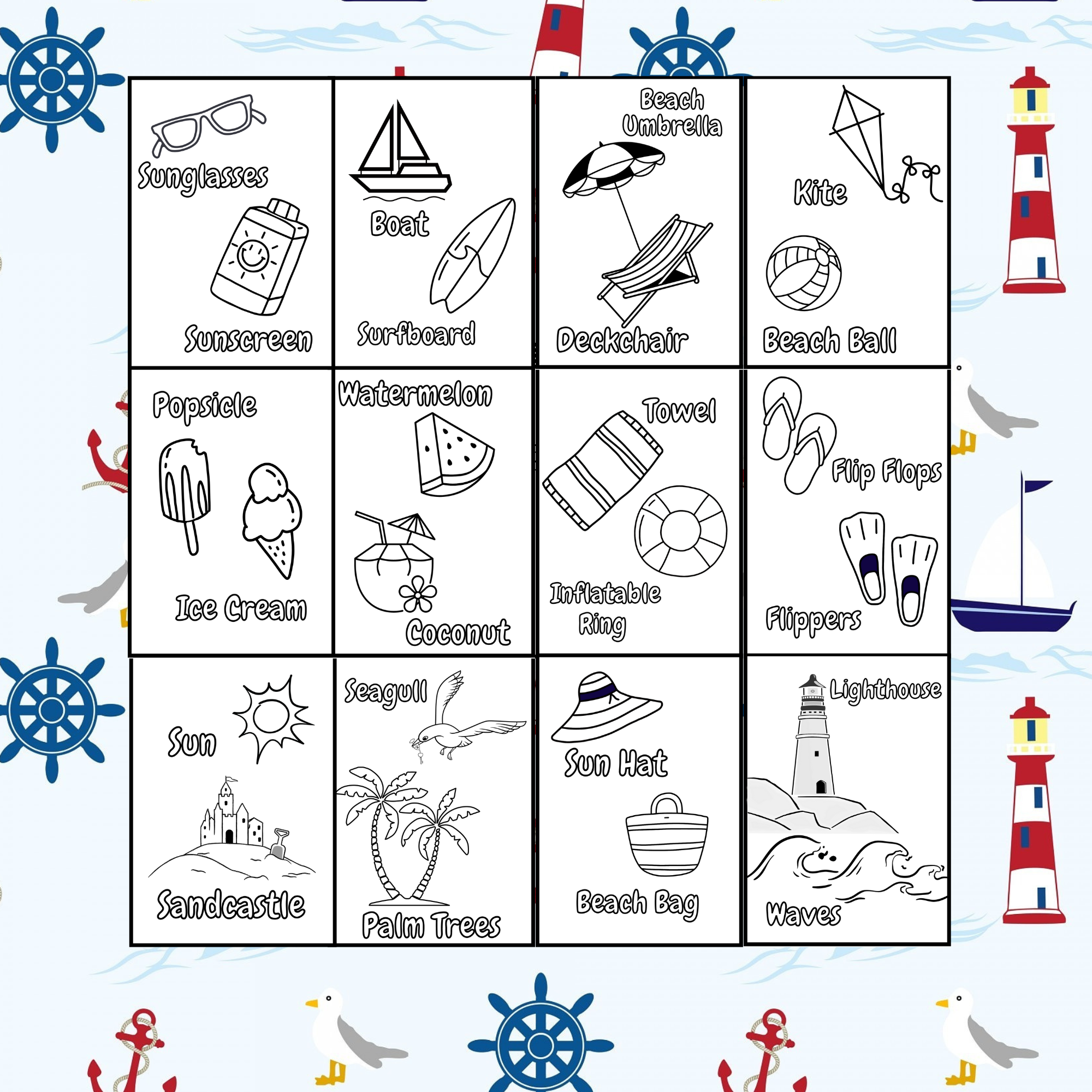 Summer Coloring Pages | Activity Sheets| Beach Vocabulary | June - July ...