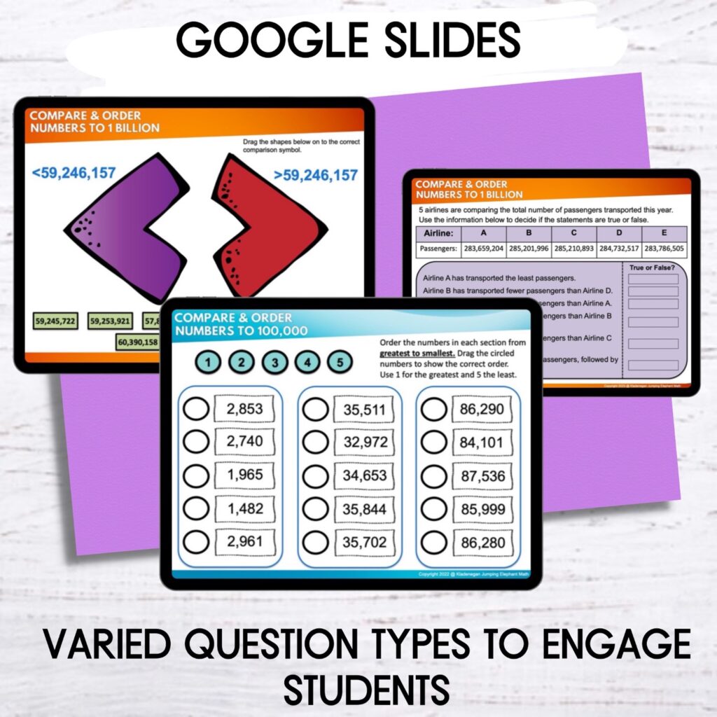 Compare and Order Numbers to 100,000 and 1 Billion BUNDLE | Made By ...